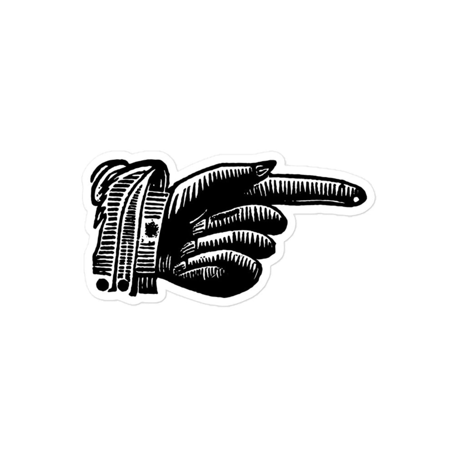 Victorian Pointing Finger #1 Large Vinyl Sticker: Retro Antique Style ...