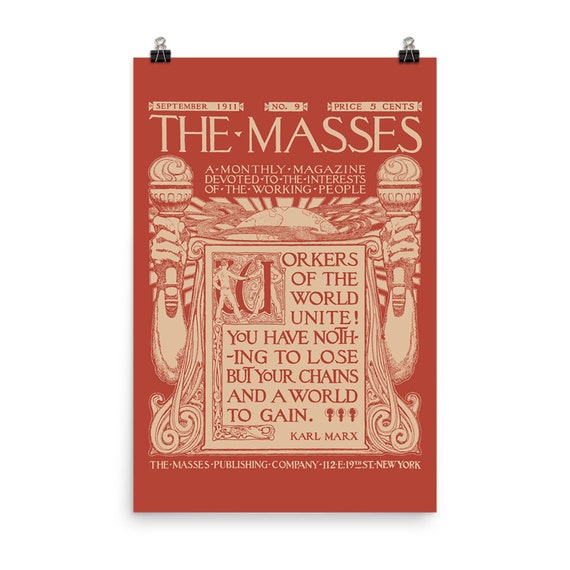 Marxist Poster: Workers of the World Unite Retro Masses | Etsy