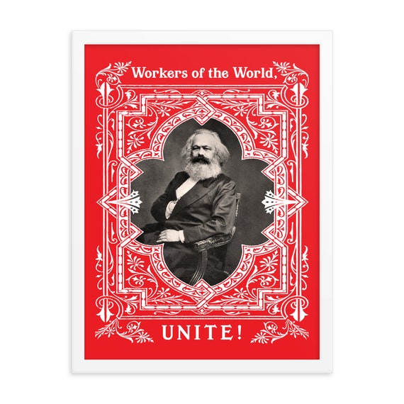 Leftist Poster: Workers of the World Unite Karl Marx Retro | Etsy