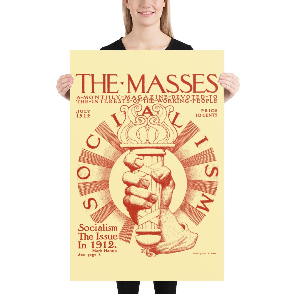 Socialist Poster: Hand With Torch Retro Masses 1912 Magazine - Etsy