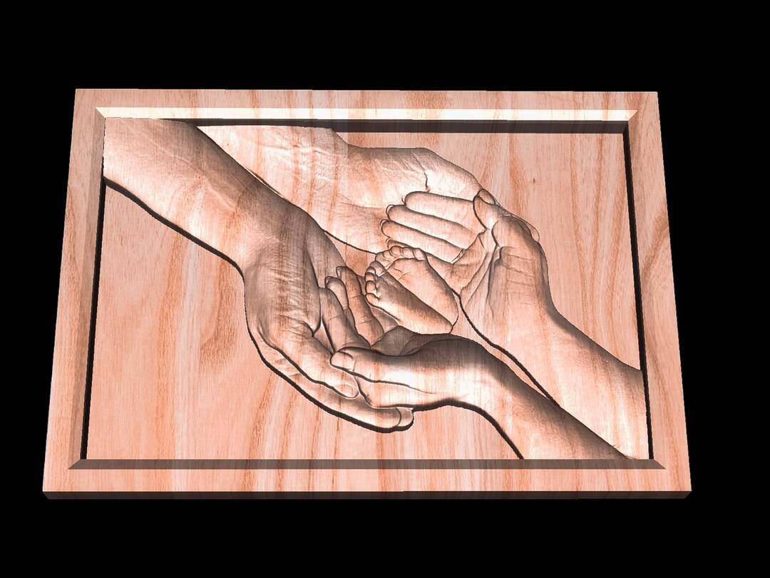 Family Hands Together - Plaque - Sign - Built in Frame - Wall Decor ...