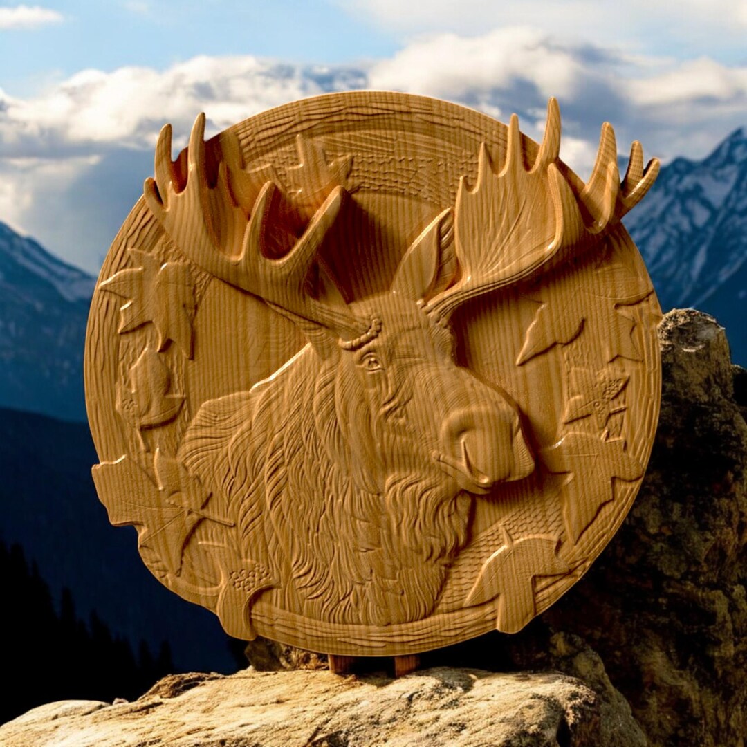 Elk - Plaque - Sign - - Wall Decor - CNC Carving - STL - Download ...