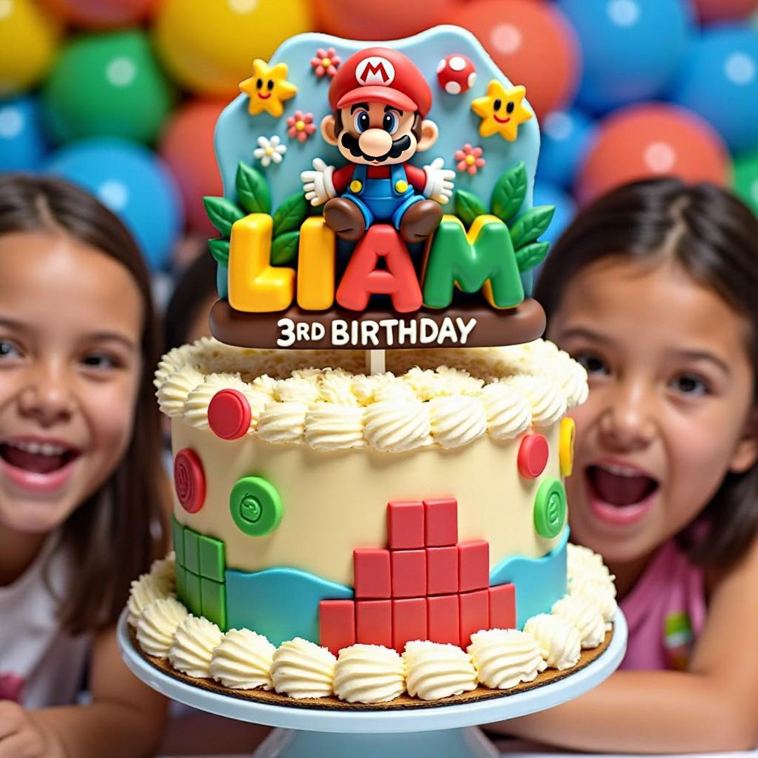 Mario Bros Cake Topper Personalized - Print It - Cut It and Save Big ...