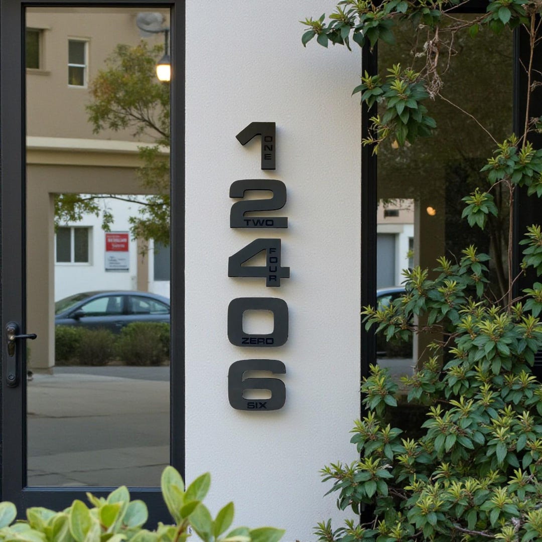 Modern Aluminum House Numbers - Set of 2 - Etsy