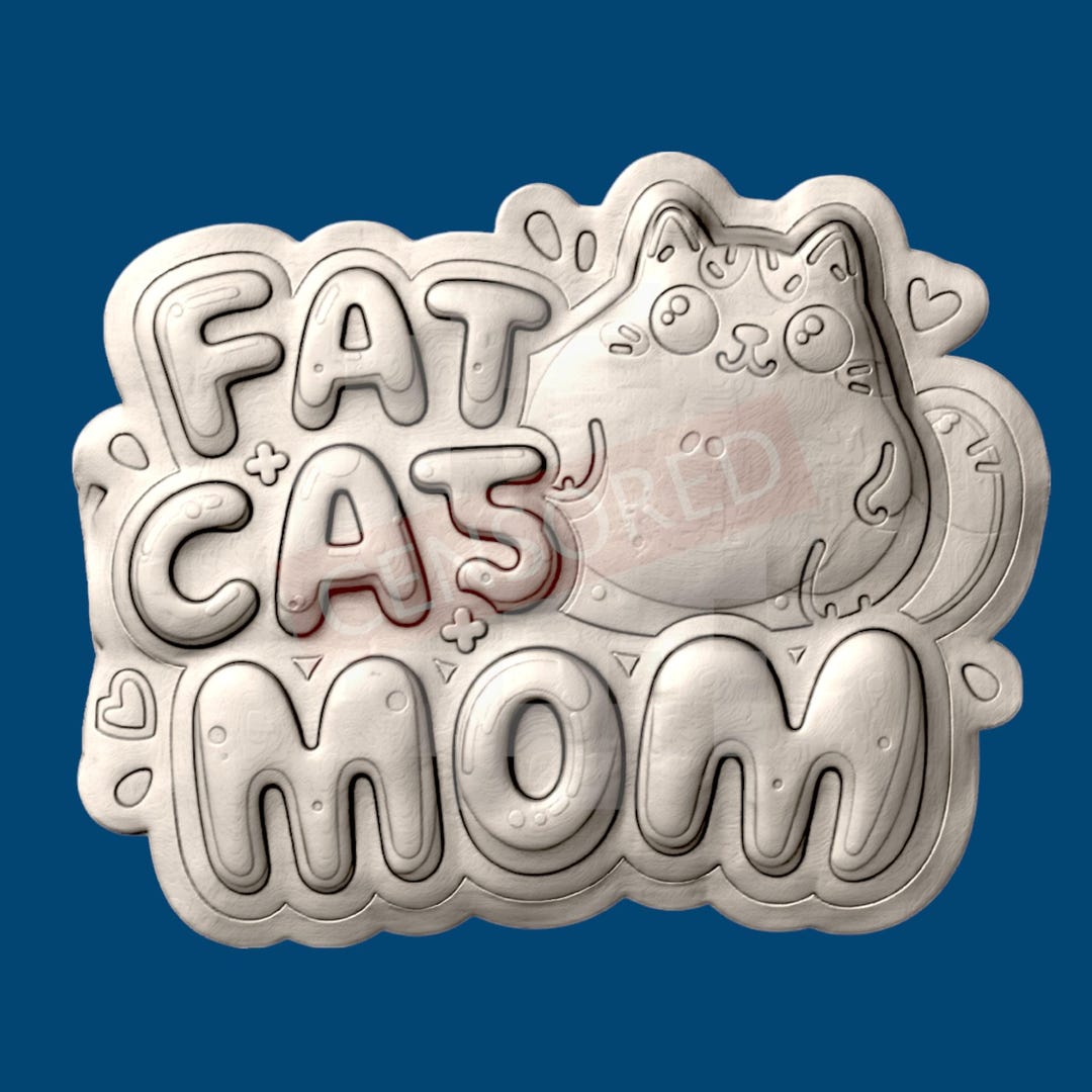 STL Router Files - Fat Cat Mom - Kitty - Plaque - Sign - Wall Decor ...