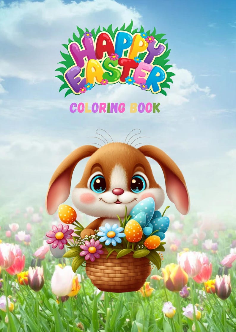 20 Printable Page Easter Coloring Book, Fun Coloring Pages for Kids to ...