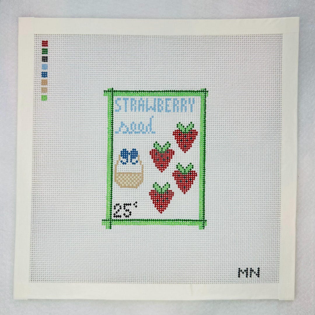 Strawberry Seed Packet Needlepoint Canvas - Etsy