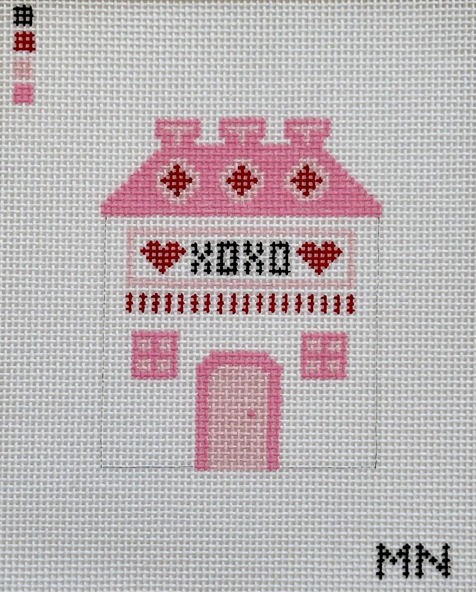XOXO Valentine’s Day Village House Hand Painted Needlepoint Canvas - Etsy