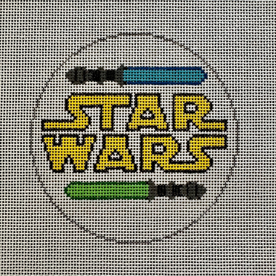 Star Wars Inspired Round Hand Painted Needlepoint Canvas 5.5 Round 13 ...