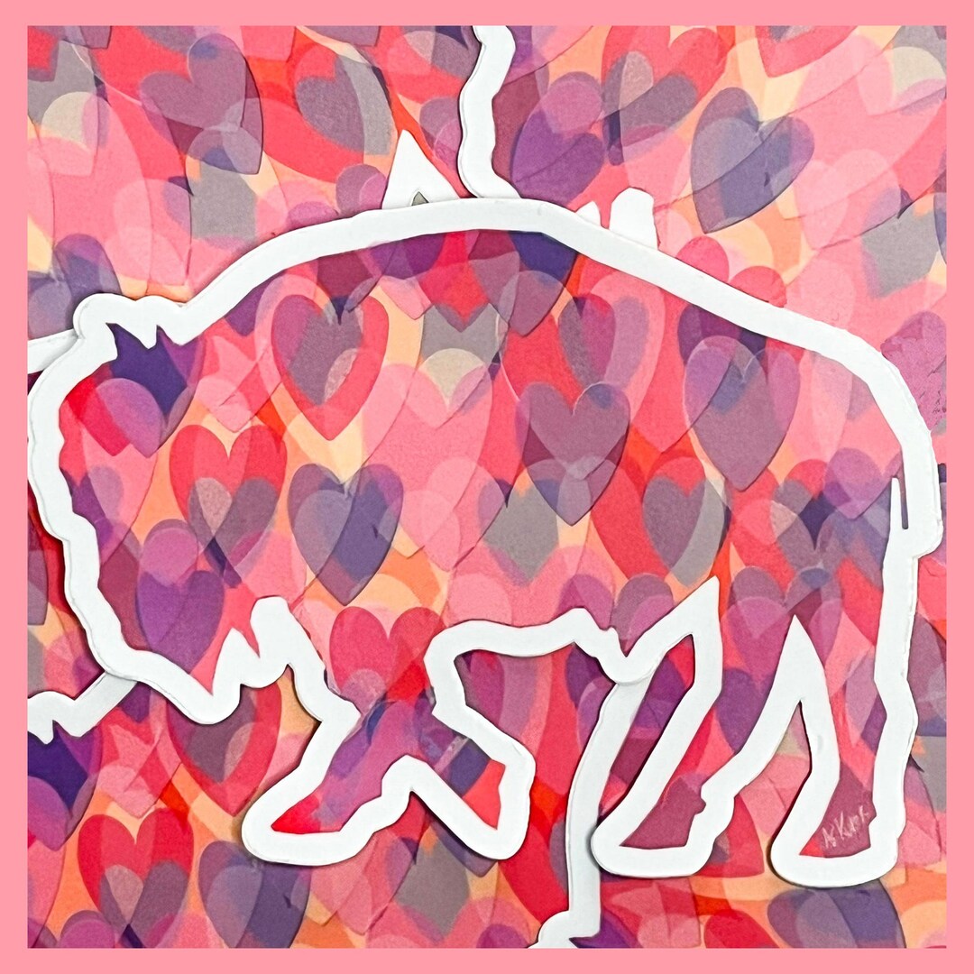 Heart Buffalo Waterproof Vinyl Sticker - Etsy