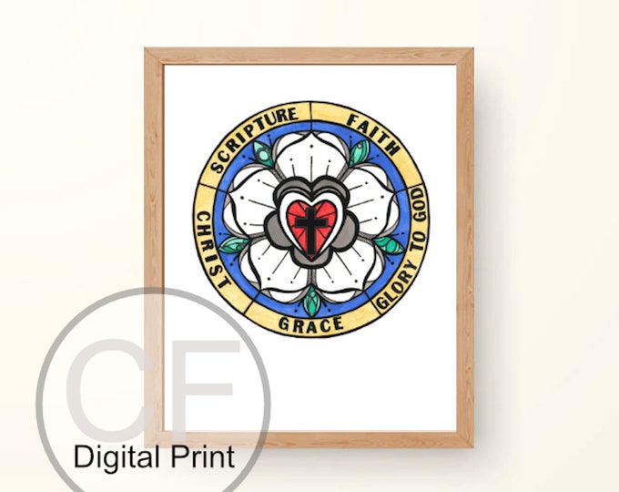 The 5 Solas Calligraphy Luther Rose Reformation Giclee - Etsy