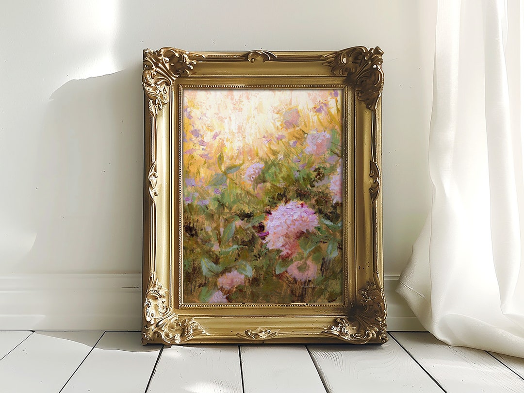 Hydrangeas Garden Art Impressionist Print Mini Sunset Floral Painting ...