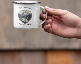 Yellowstone National Park Enamel Camping Mug - Etsy