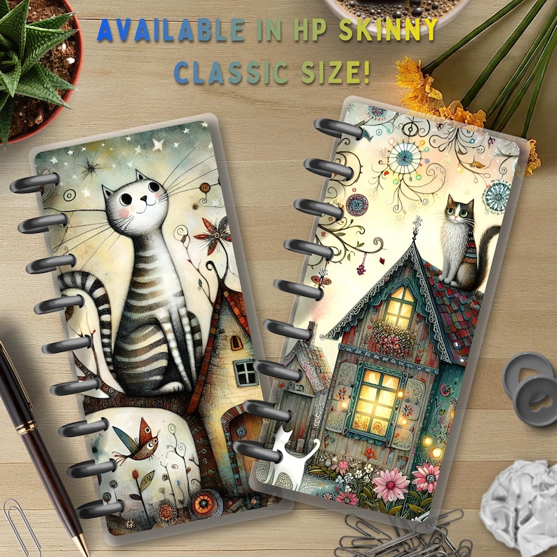 Whimsical Kittens #5 - Happy Planner Custom Laminated Cover - Classic ...