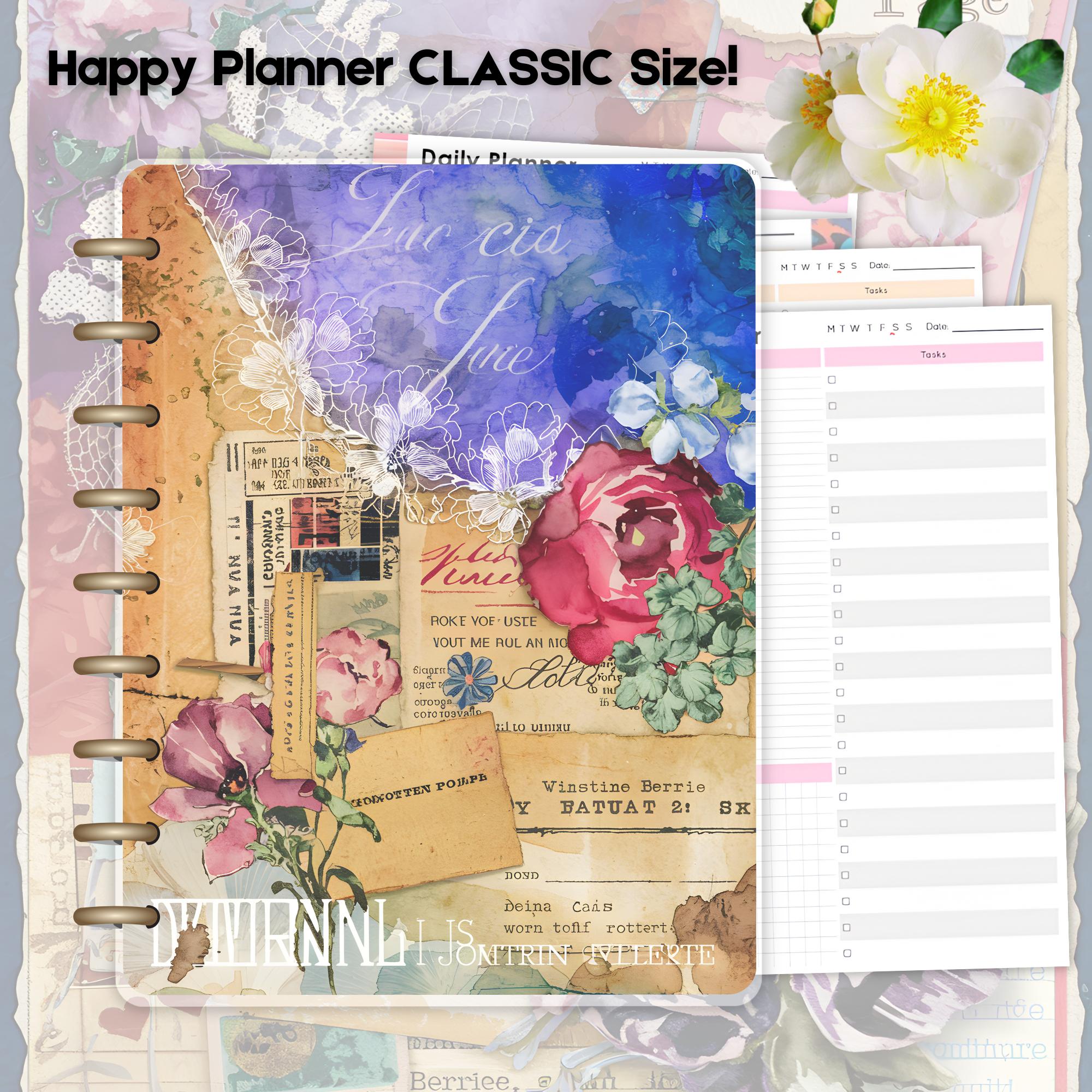 Shabby Chic Ephemera #3 - Happy Planner Custom Laminated Cover ...
