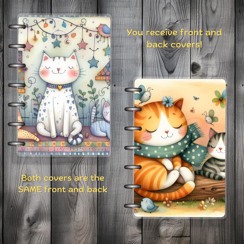 Whimsical Kittens #7 - Happy Planner Custom Laminated Cover - BIG ...