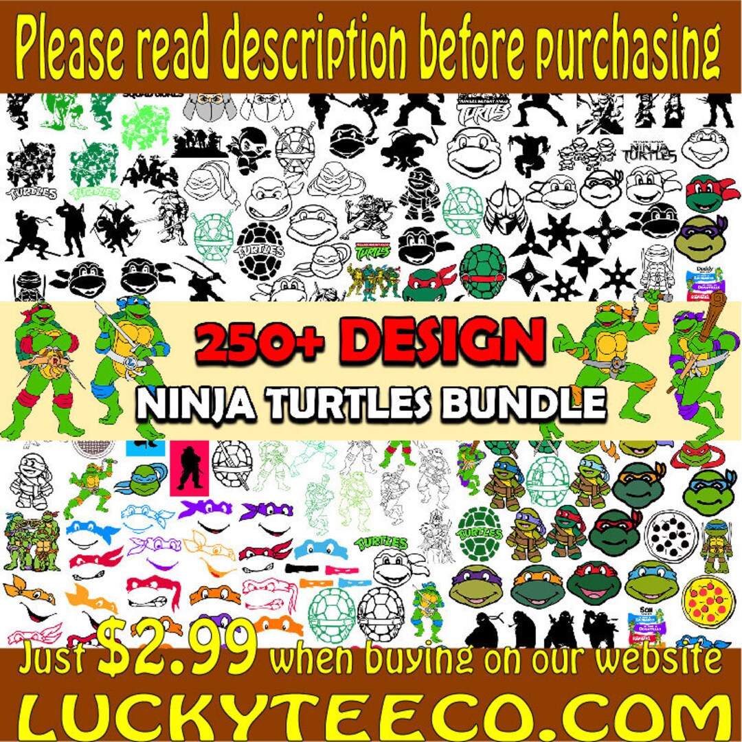 250 Ninja Turtle Bundle Svg, Ninja Svg, Ninja Turtle Svg, Turtle Svg ...