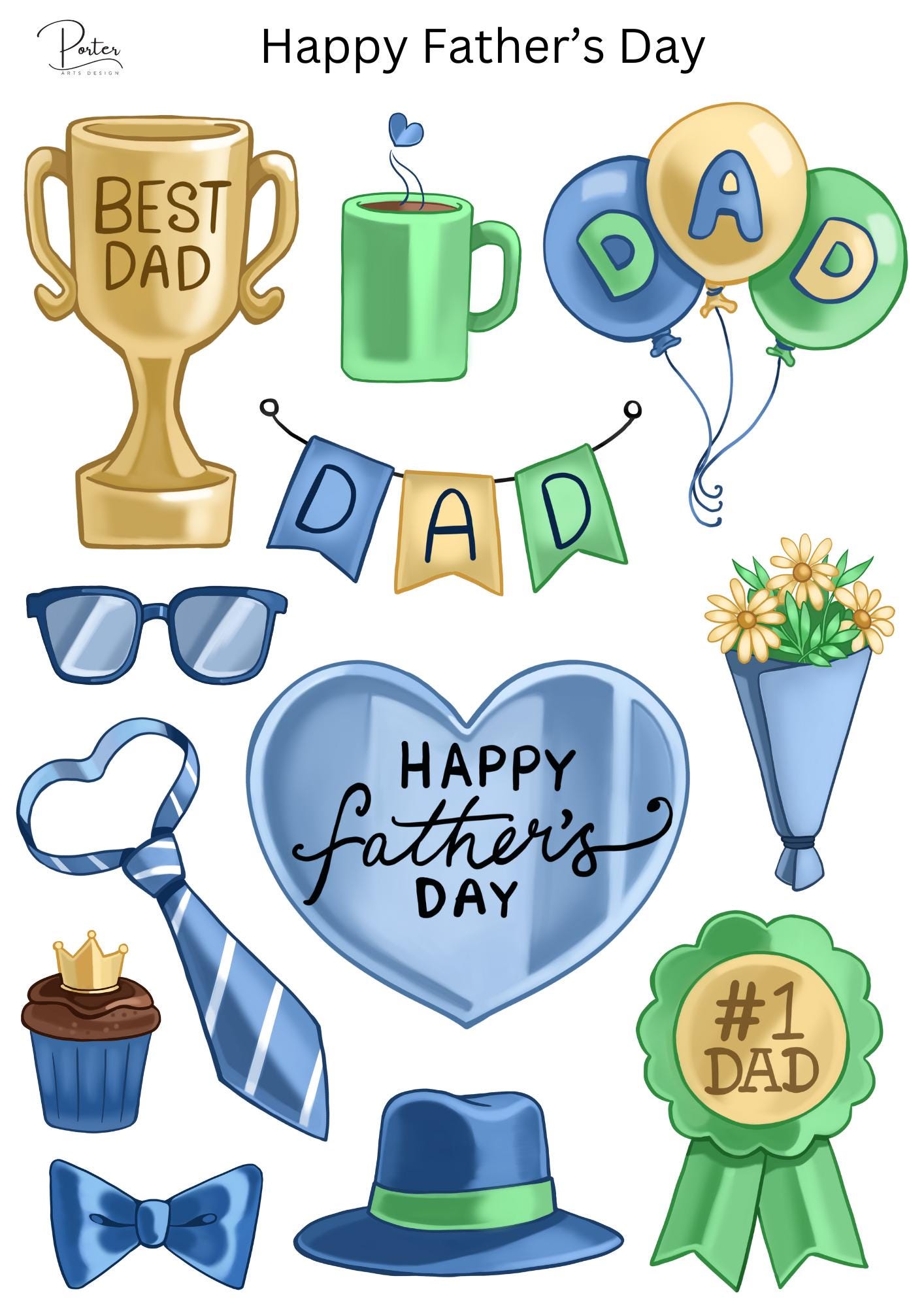 Printable Stickers- Happy Father's Day | Digital Download Stickers ...