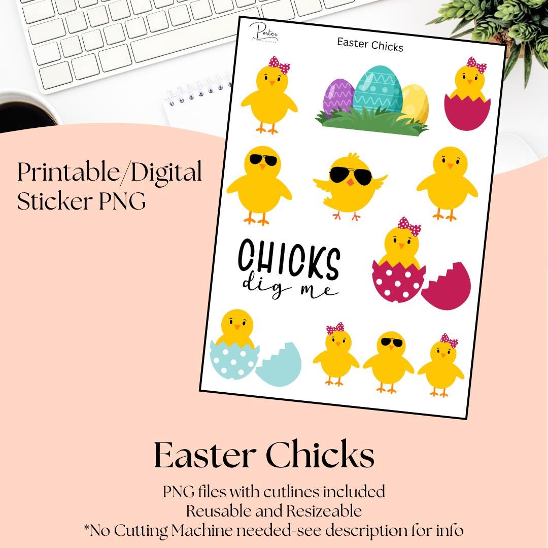 Printable Stickers- Easter Chicks | Digital Download Stickers ...