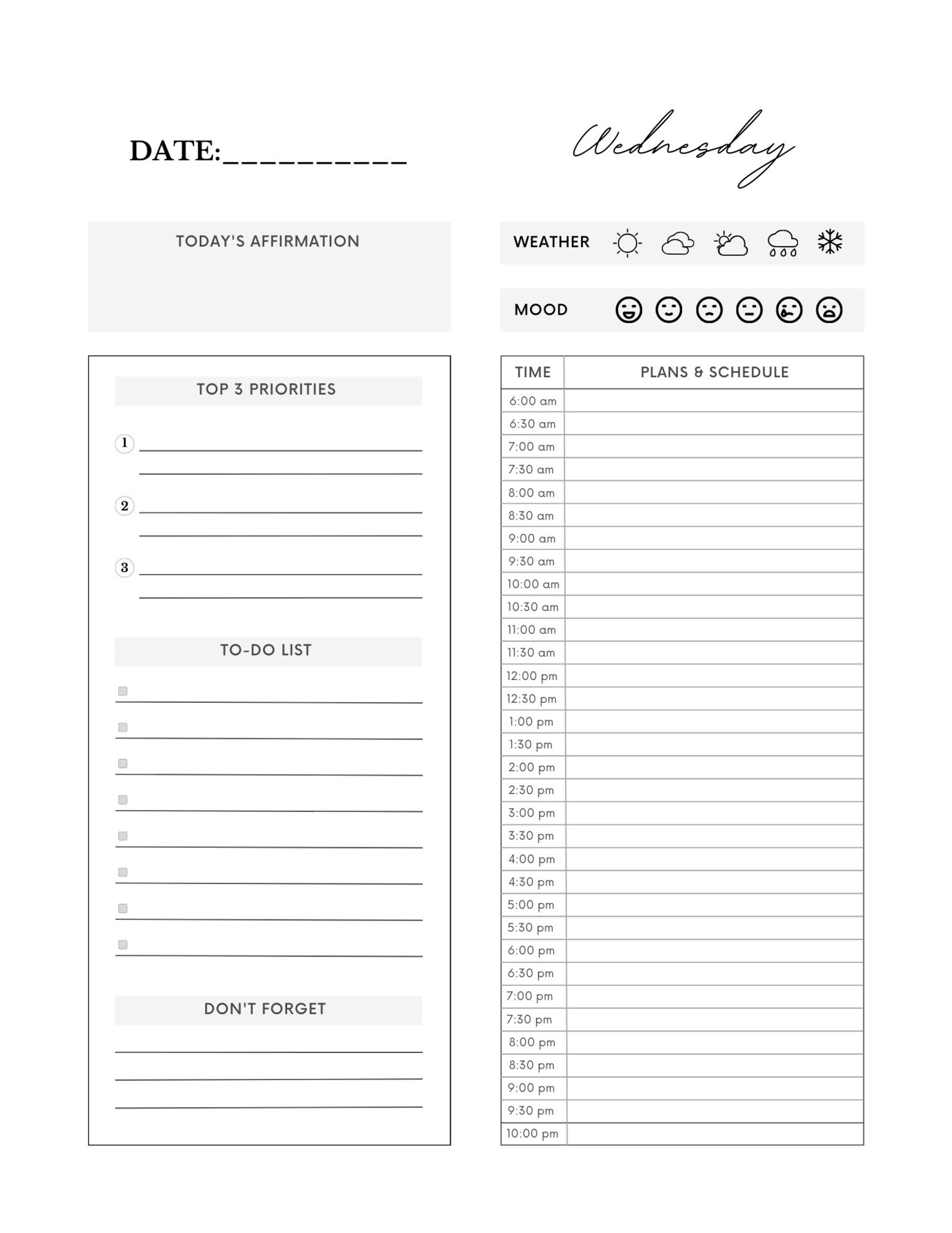 Daily Digital Planner Pages Planner Bundle Undated Daily Planner ...