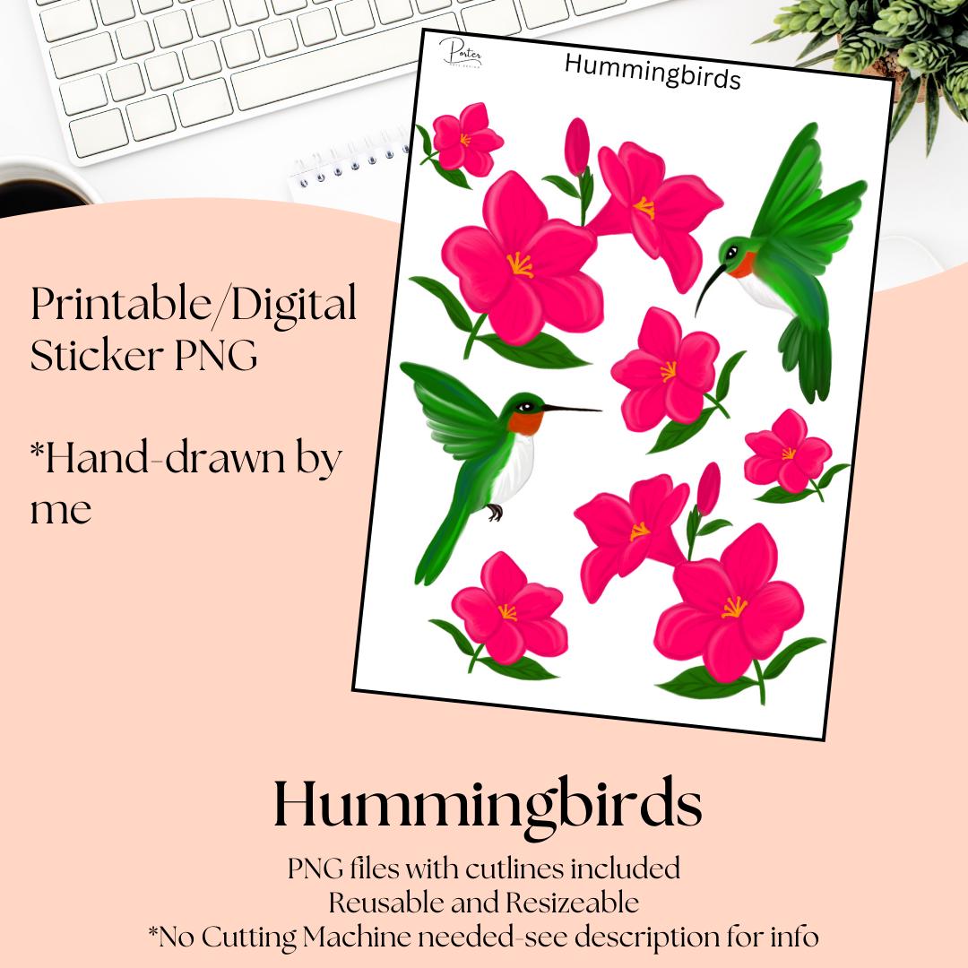 Printable Stickers- Hummingbirds | Digital Download Stickers | Stickers ...