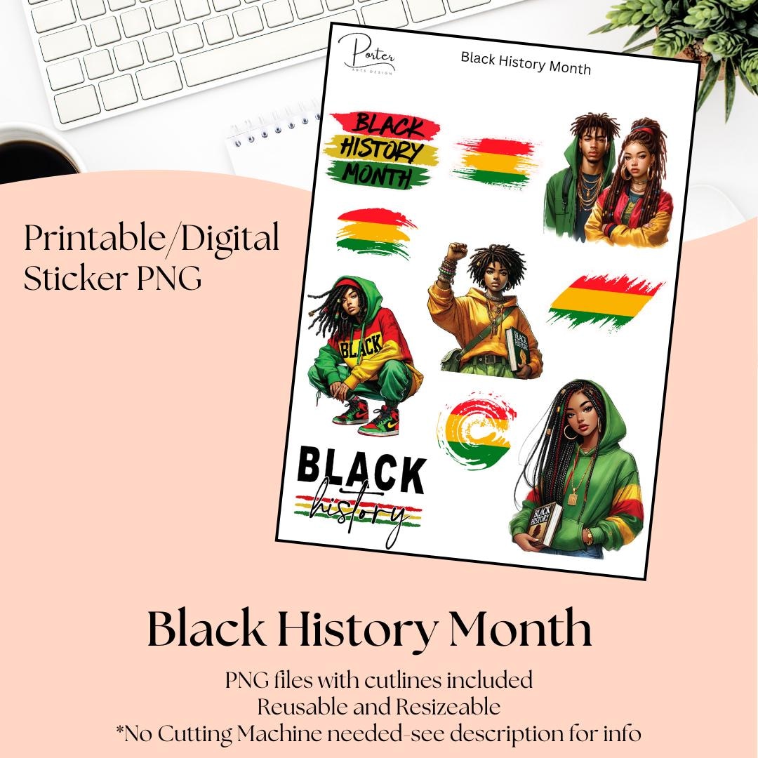 Printable Stickers- Black History Month | Digital Download Stickers ...