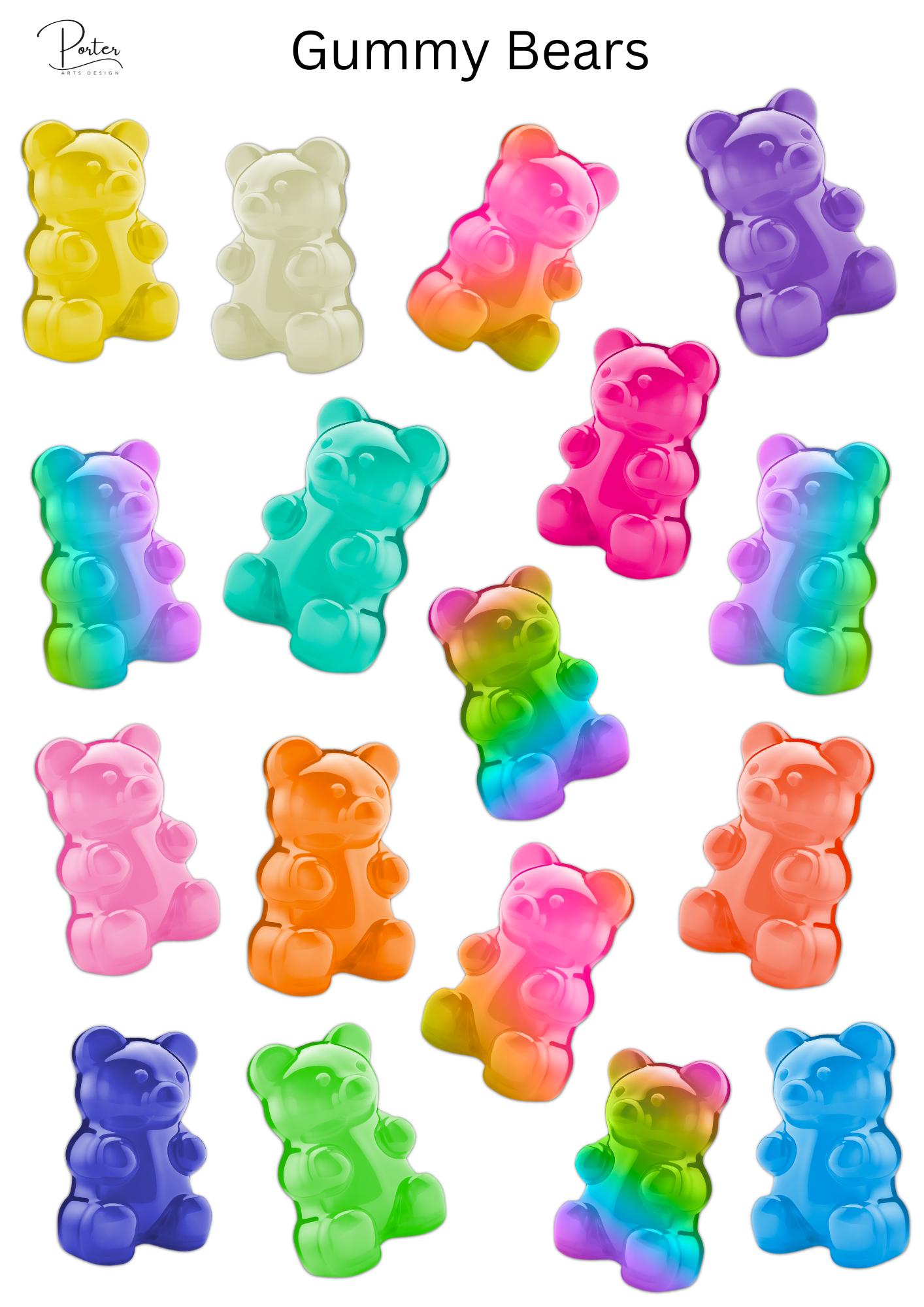 Printable Stickers- Gummy Bears | Digital Download Stickers | Stickers ...