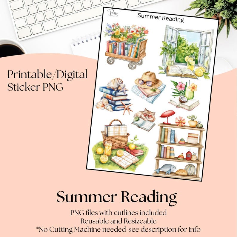 Printable Stickers- Summer Reading | Digital Download Stickers ...