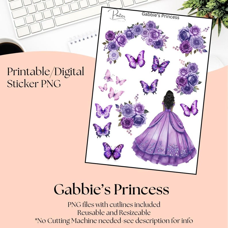 Printable Stickers- Gabbie's Princess | Digital Download Stickers ...