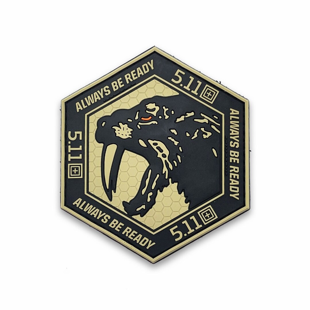 3D PVC Hook and Loop Patches – Tactical Saber-toothed Tiger Style ...