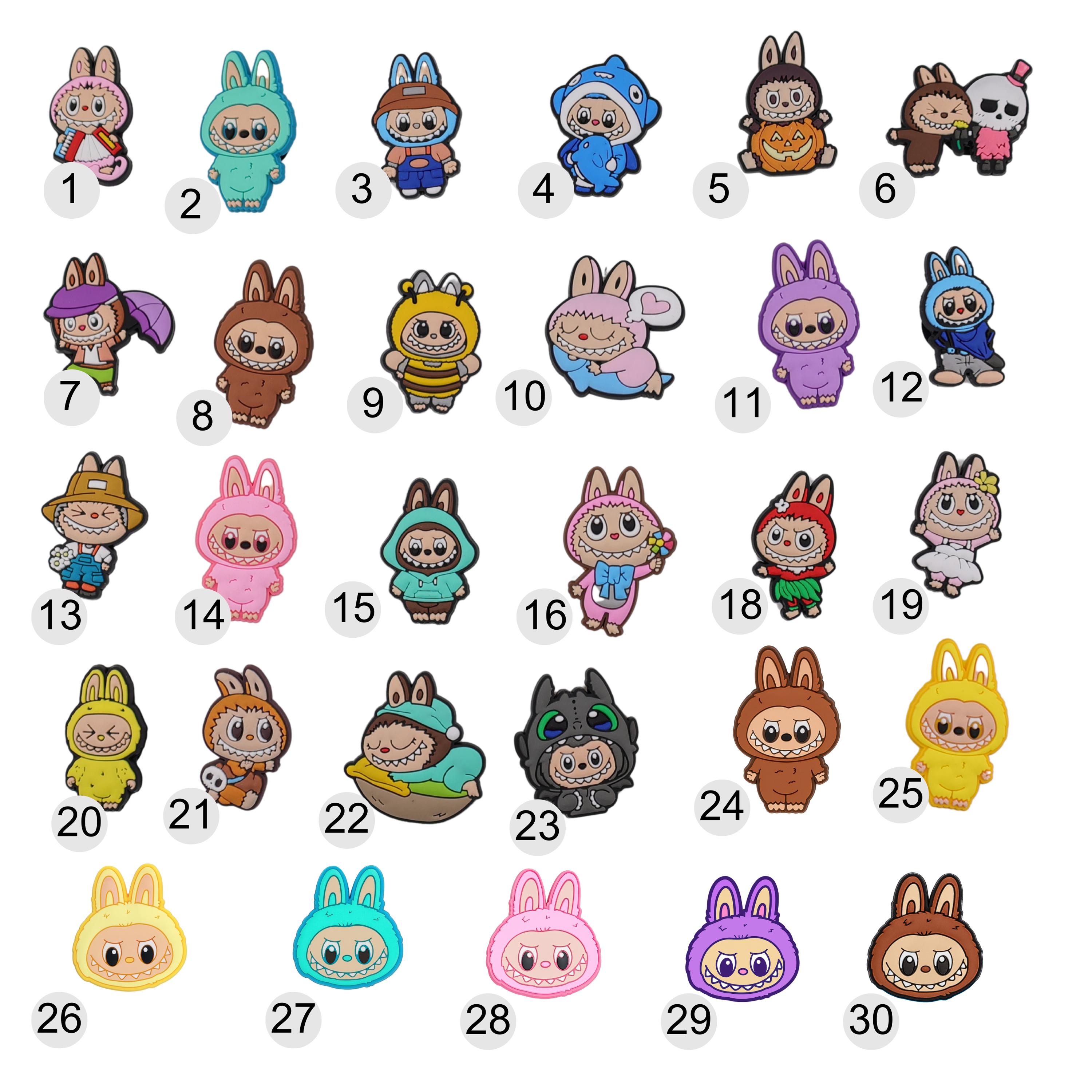 Mischief Bunny Shoe Charms, Pastel PVC Clog Accessories (1.2-1.4 Inches ...