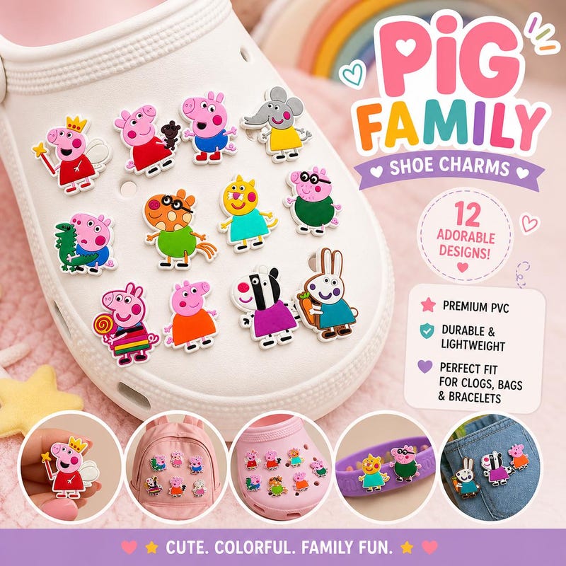 Peppa Pig Charms - Etsy UK