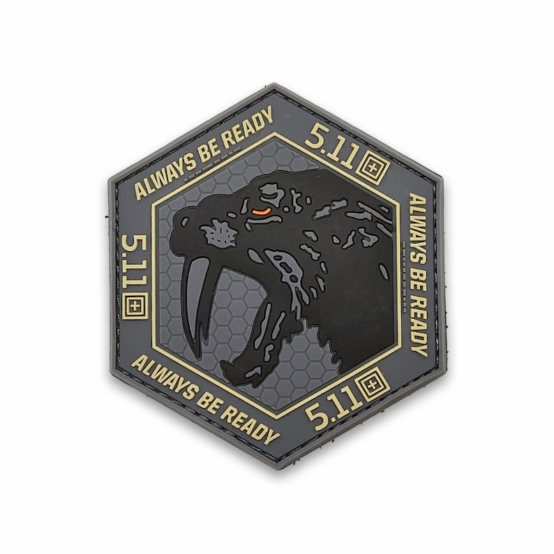 3D PVC Hook and Loop Patches – Tactical Saber-toothed Tiger Style ...