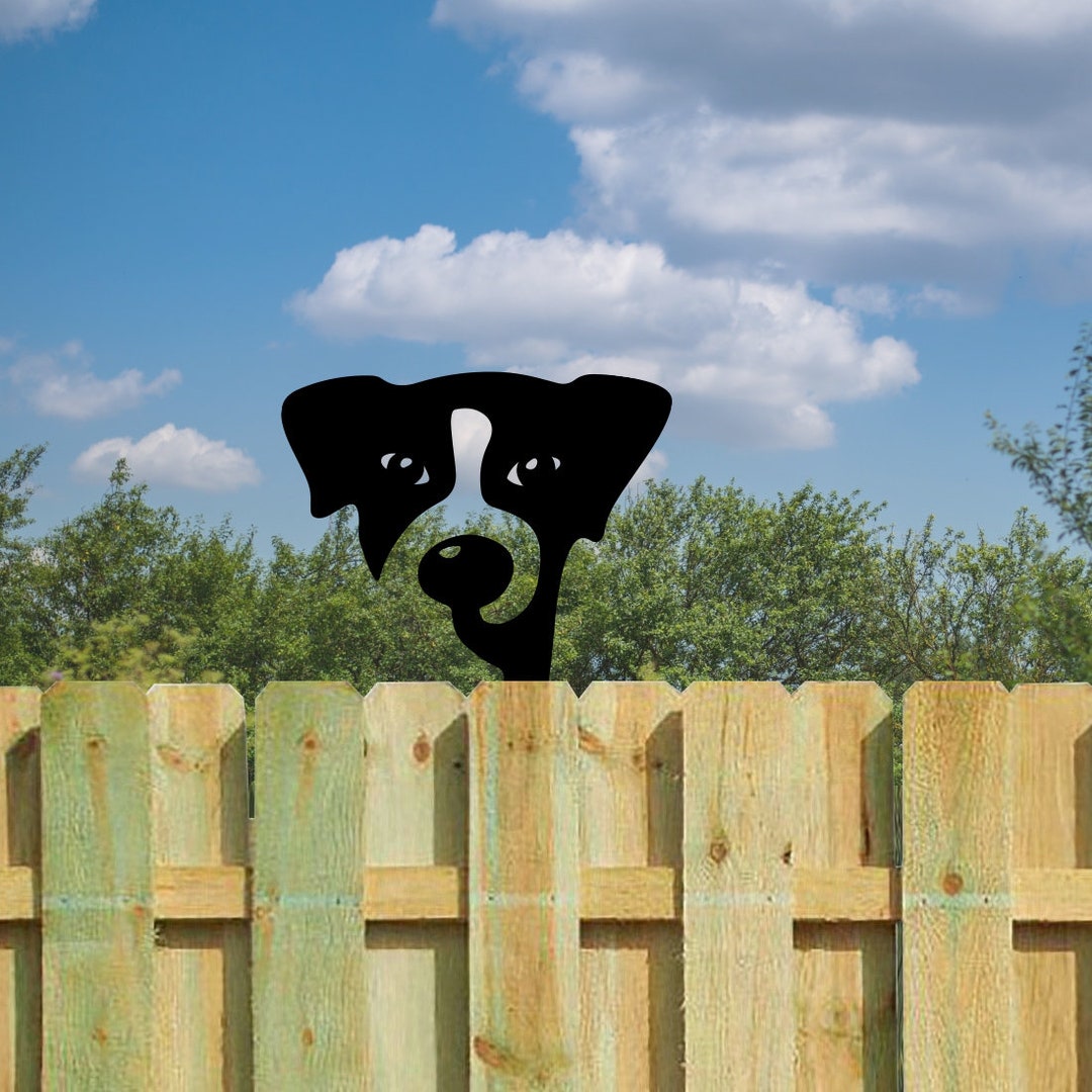 Dog Face Peeker - Outdoor Patio Garden Design Fence Ornament - Etsy