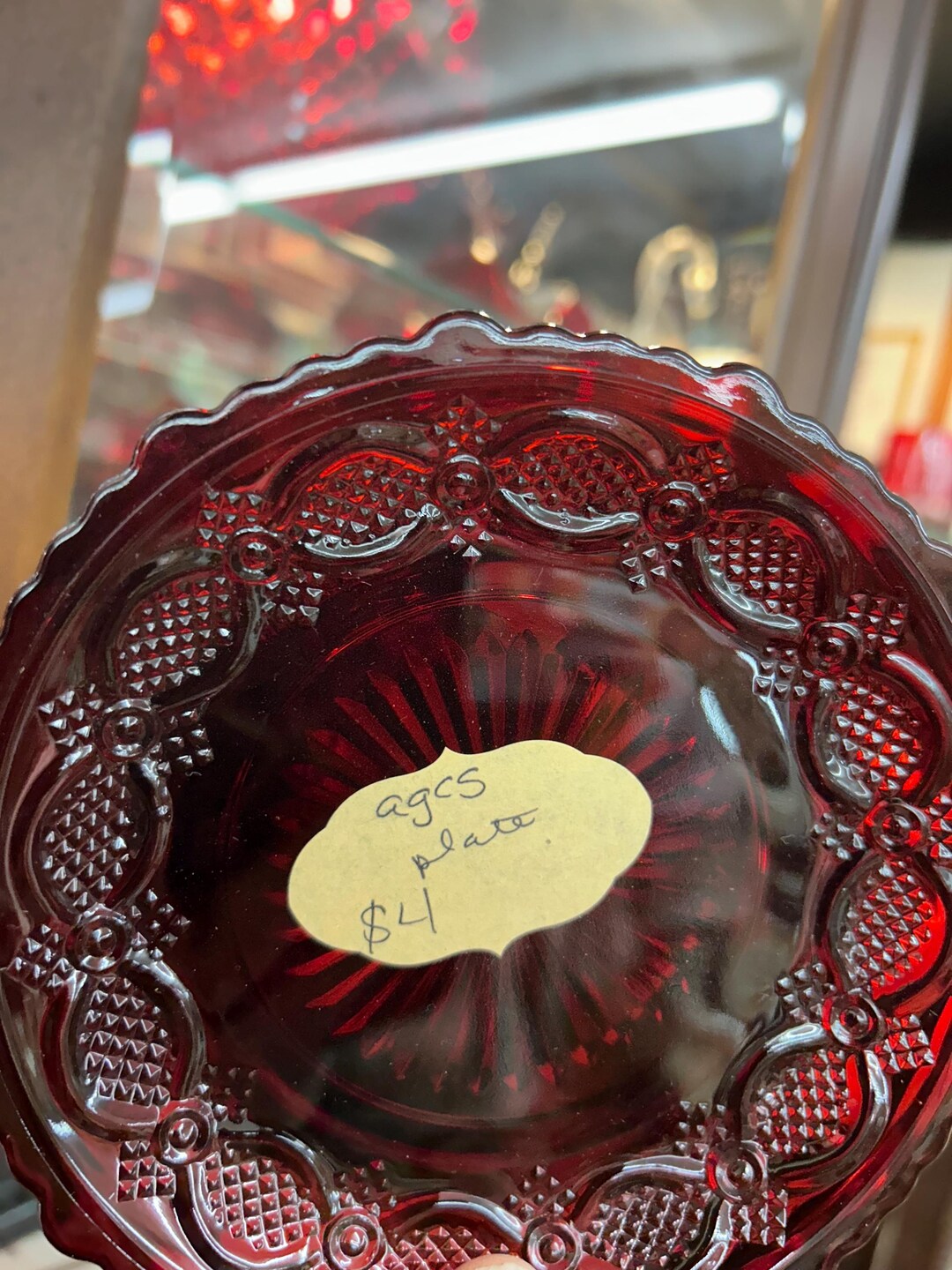 Vintage 80s Avon Victorian Ruby Red Cape Cod Side Plates for Dessert ...