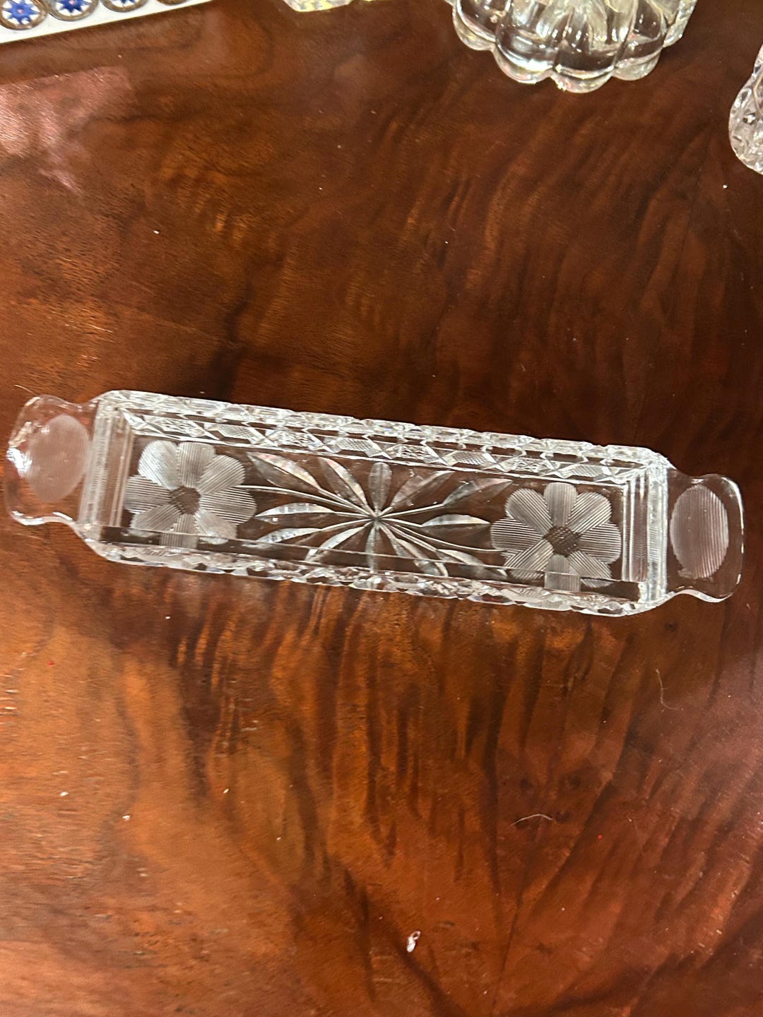 ANTIQUE Etched 1900s EAPG Early American Pattern Glass- Sugar Cube Tray ...