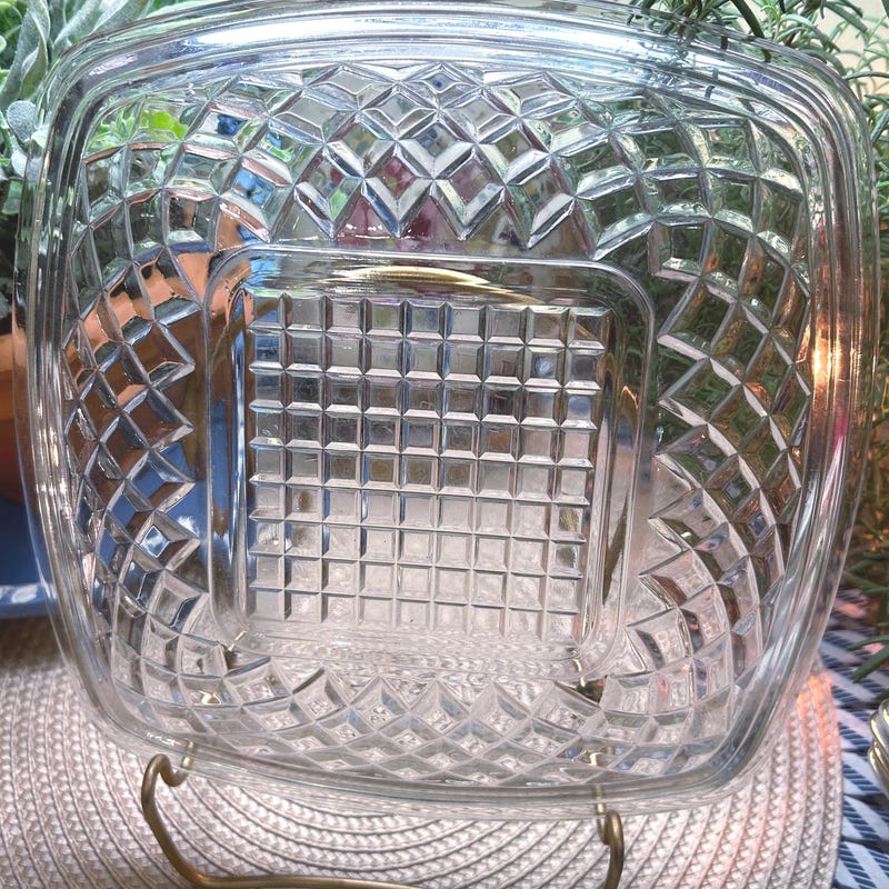 Square Glass Plate - Etsy