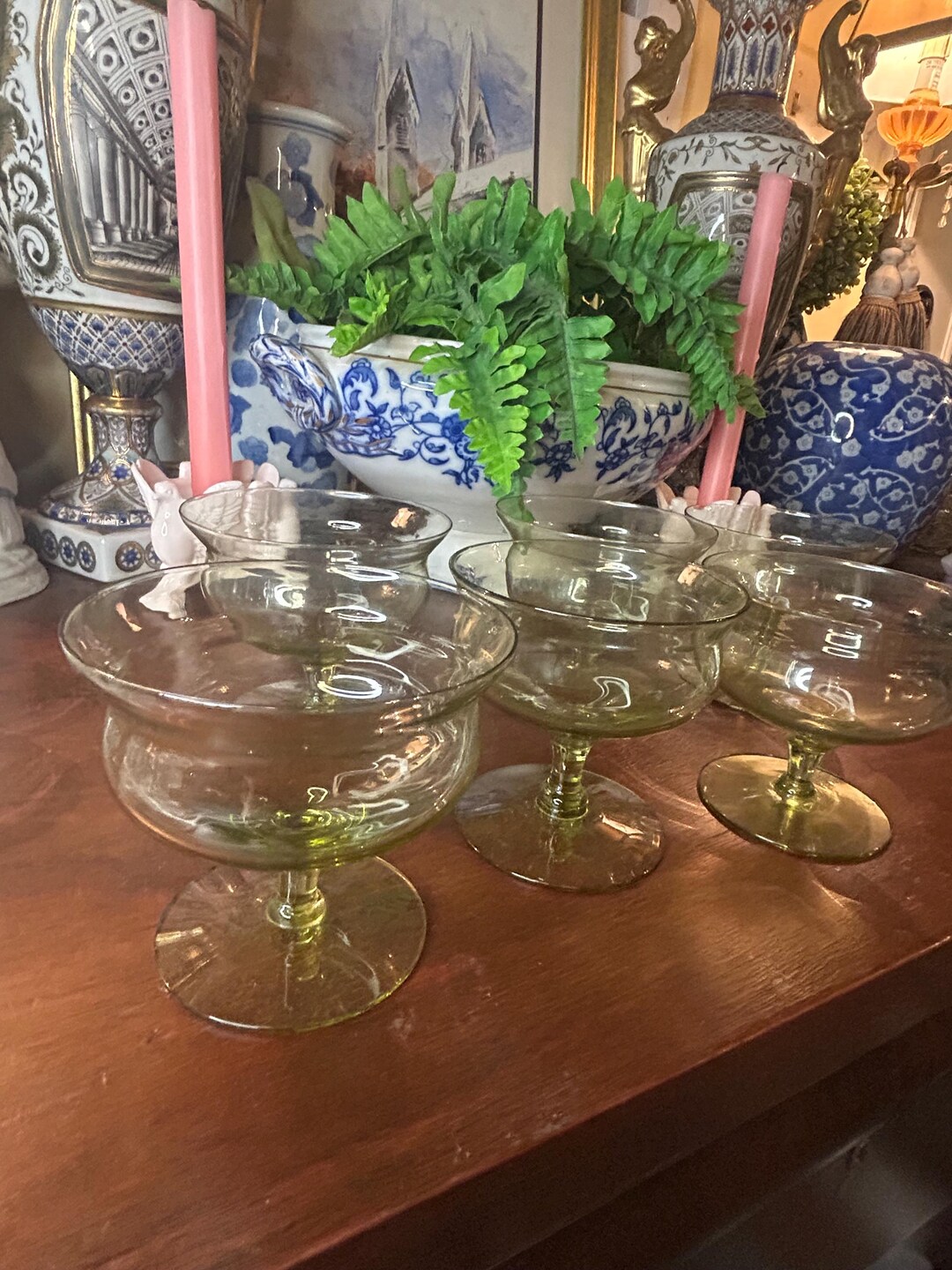 Vintage Imperial Glass-ohio Skanda Light Green 3.5" Champagne Tall ...