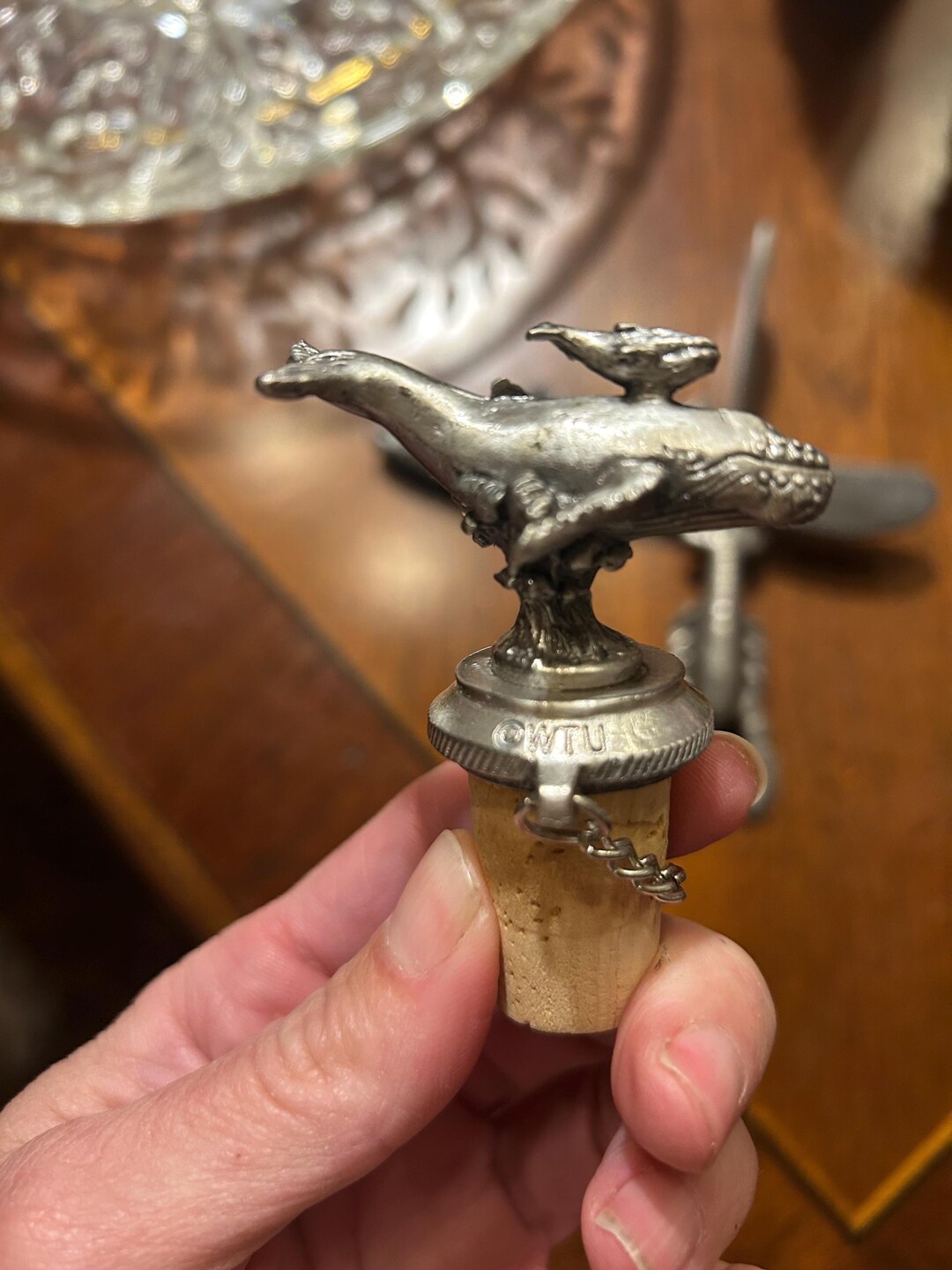 Pewter Humpback Whale & Calf Baby Bottle Cork Stopper- Sea Life ...