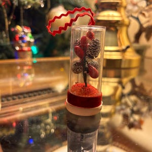 Mid Century 1950s Handmade Vintage Pine Cone and Berry Pill Bottle ...