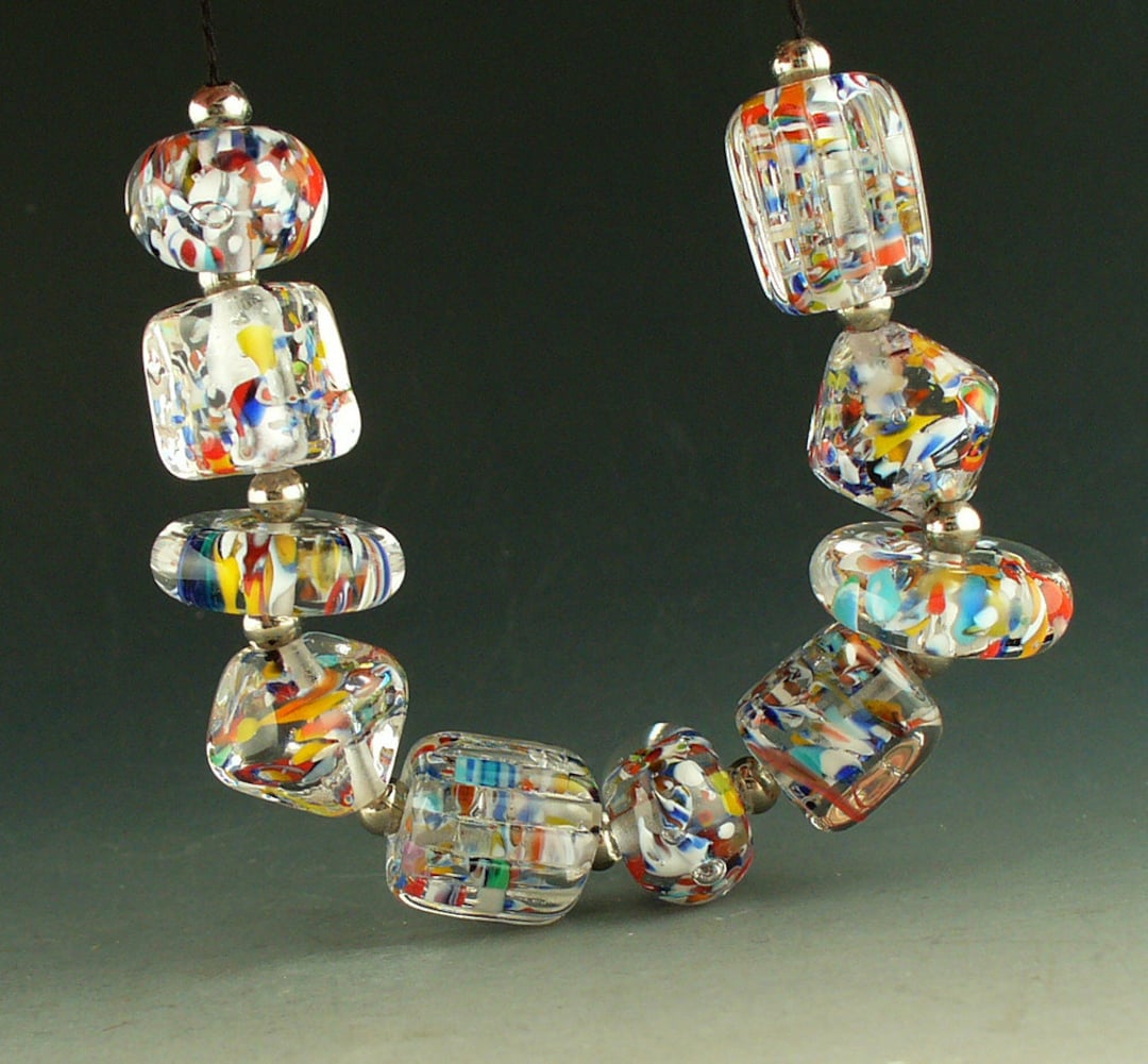 Lampwork Beads/sra Lampwork/confetti/crystal/handmade Supplies/jewelry ...
