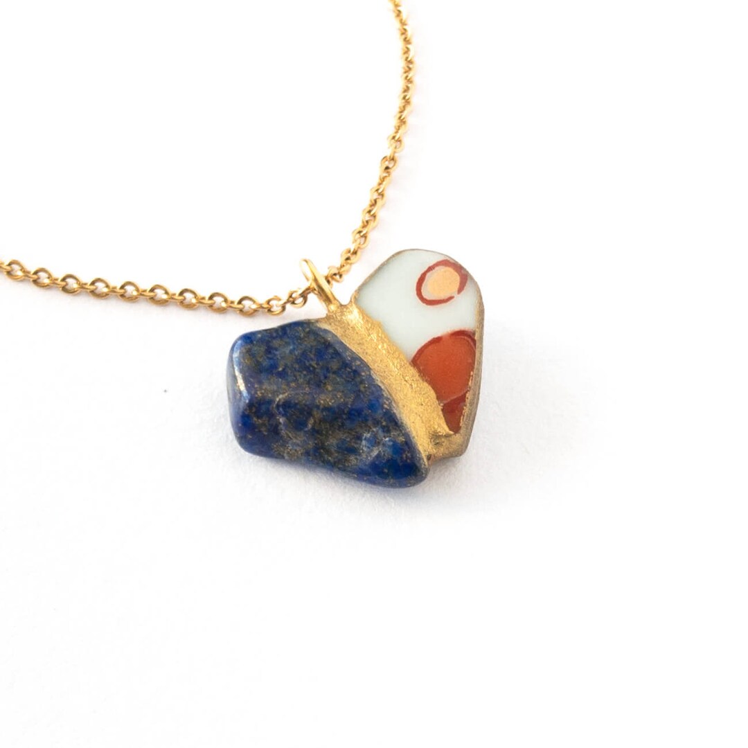 Lapis Lazuli Necklace, Kintsugi Jewelry, Recovery Gift - Etsy