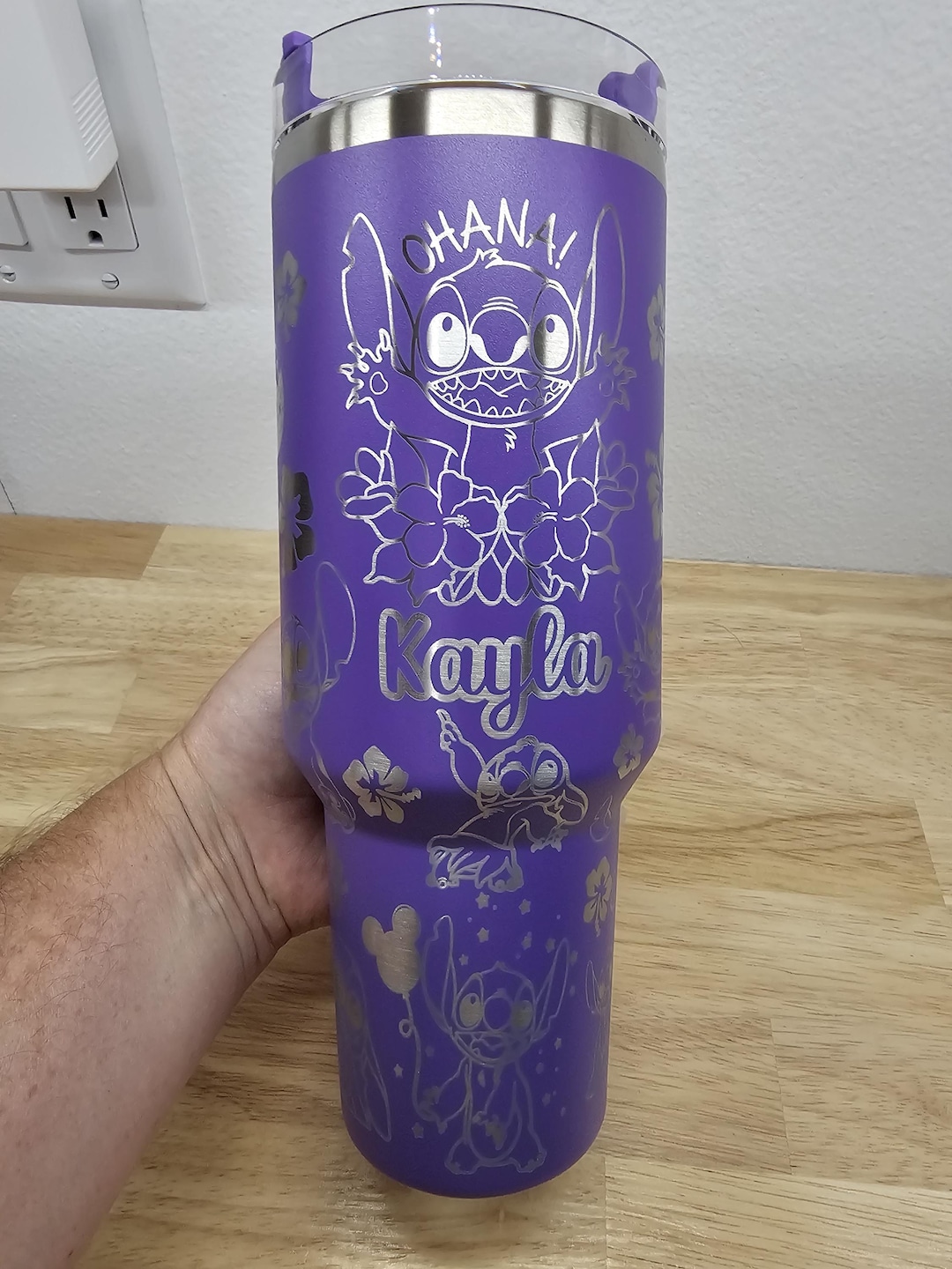40oz Stitch Laser Engraved Tumbler With Custom Name - Etsy