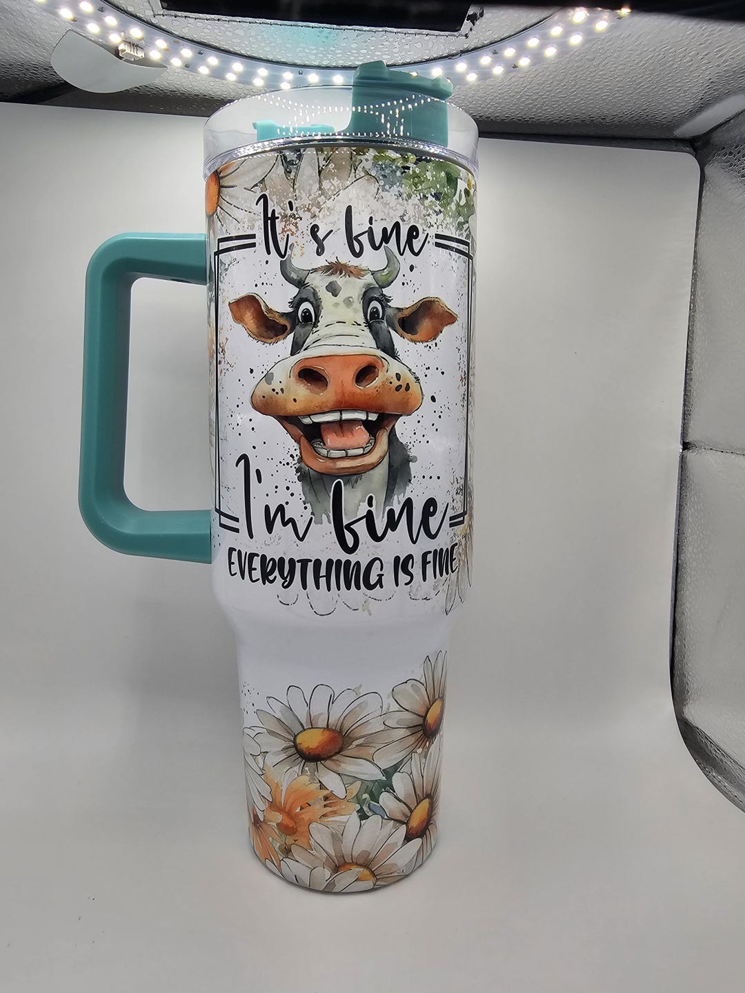40oz I'm Fine Cow Tumbler, Gift for Her, Custom, Customizable Gift ...