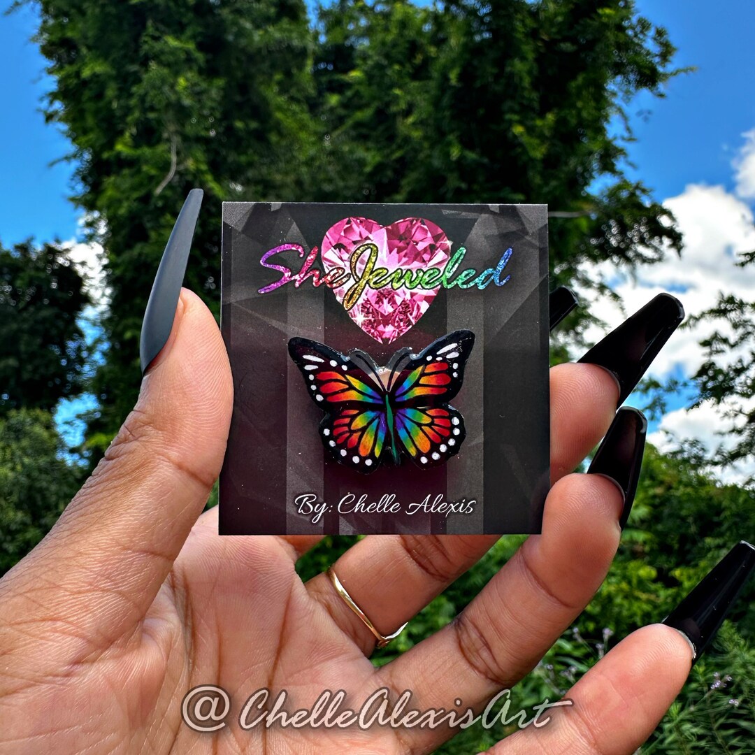 Rainbow Butterfly Handmade Lapel Pin Butterfly Clutch Tie Tacks - Etsy