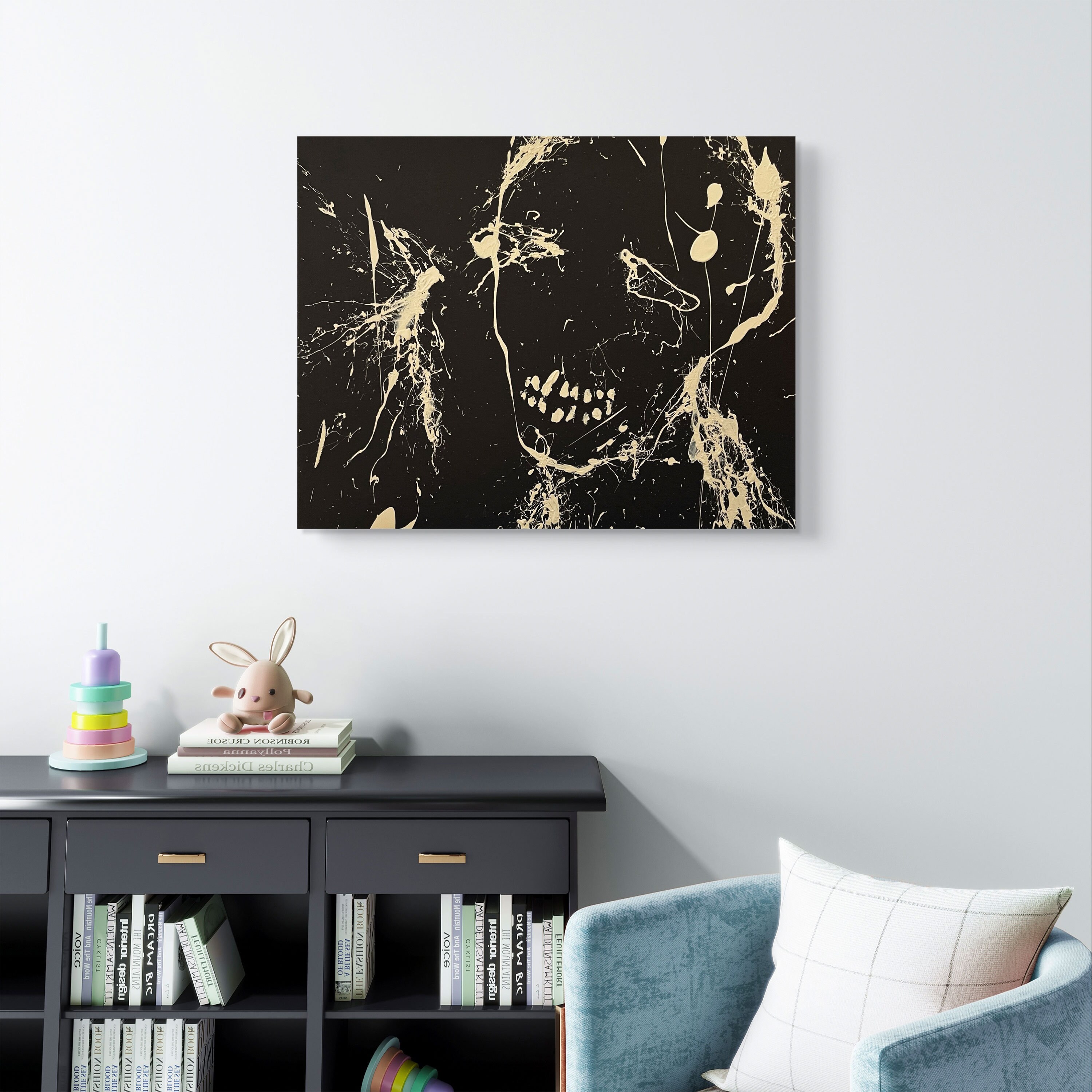 Skeleton | Original Abstract Splatter Painting. 1 of 1 Handmade Artwork ...