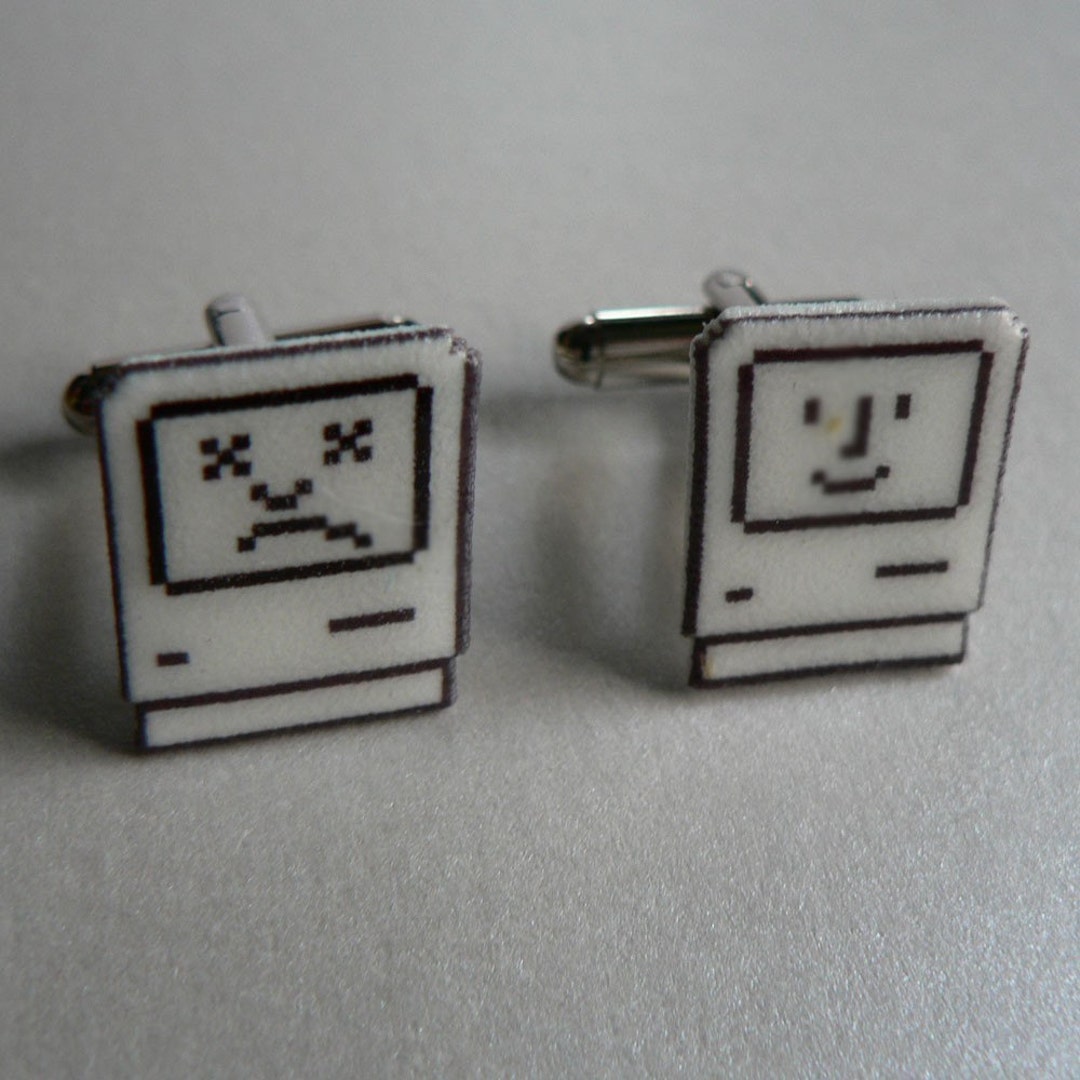 Comedy/tragedy - Happy/sad Mac Apple Cufflinks // Video Game Cufflinks ...