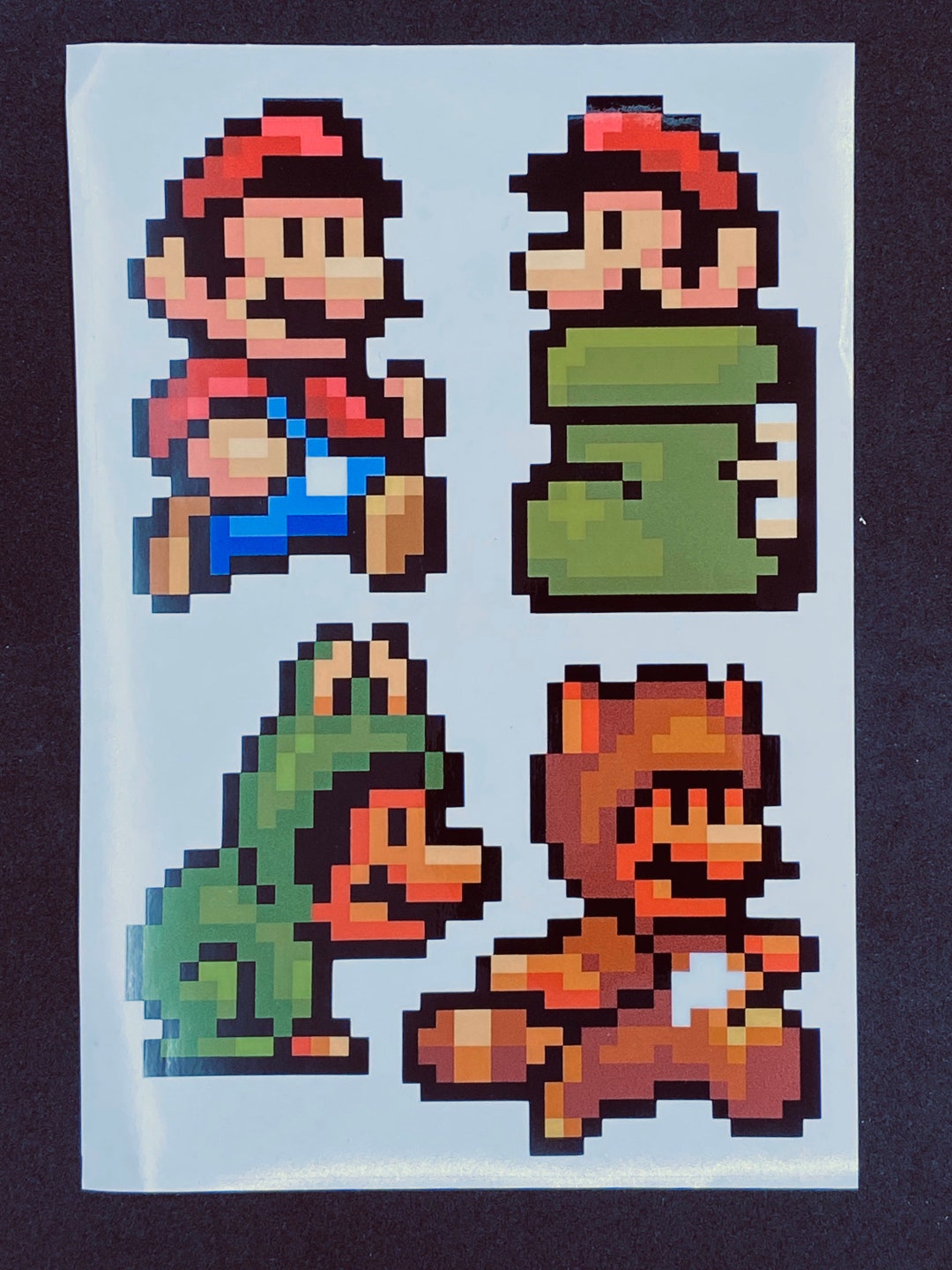 Mario/tanooki Pixelated Sticker Pack // Super Mario Video Game Stickers ...