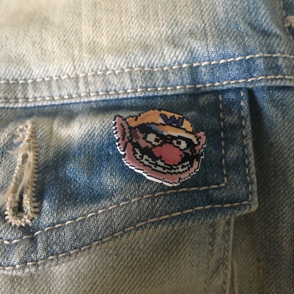 Make love not wario super mario pin | Etsy