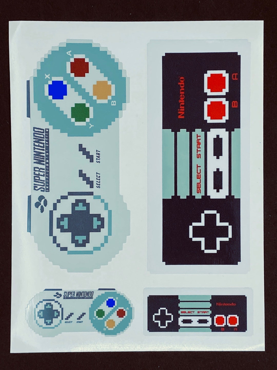Nintendo NES/SNES Controller Pixelated Sticker Pack // Video Game ...